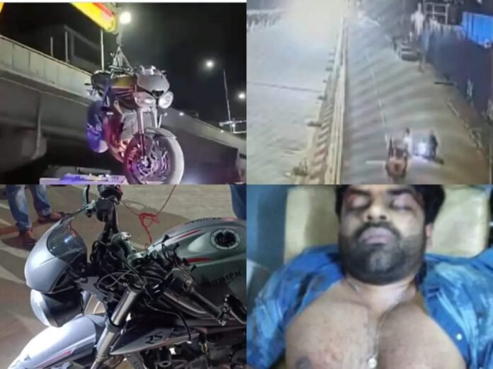 CCTV Footage: Sai Dharam Tej Bike Accident Visuals CCTV Footage: Sai Dharam Tej Bike Accident Visuals